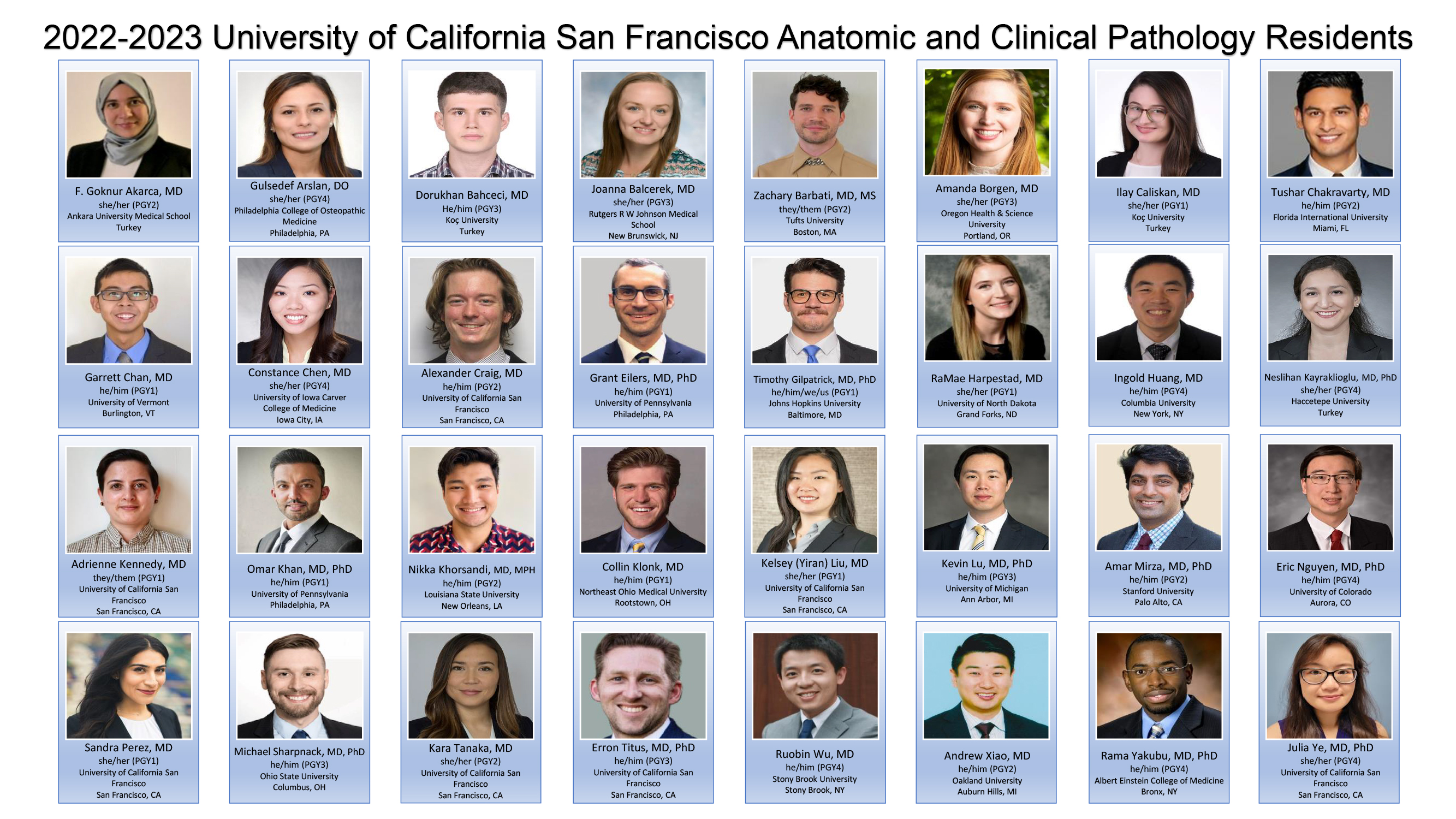 Current Residents | UCSF Pathology